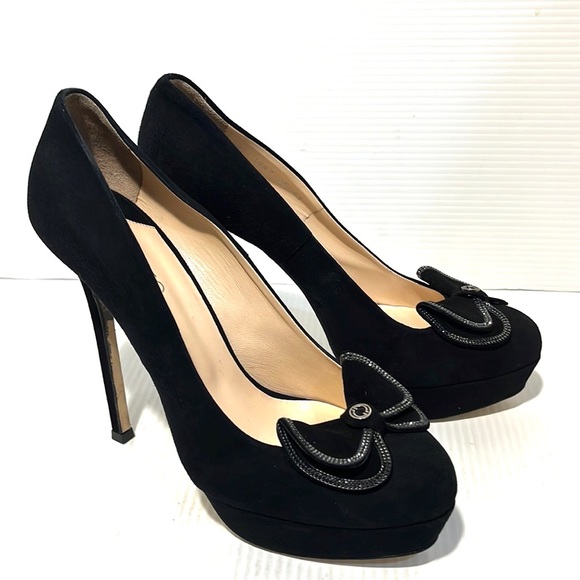 Poletto | Shoes | Poletto Black Suede Platform Heels Made With ...